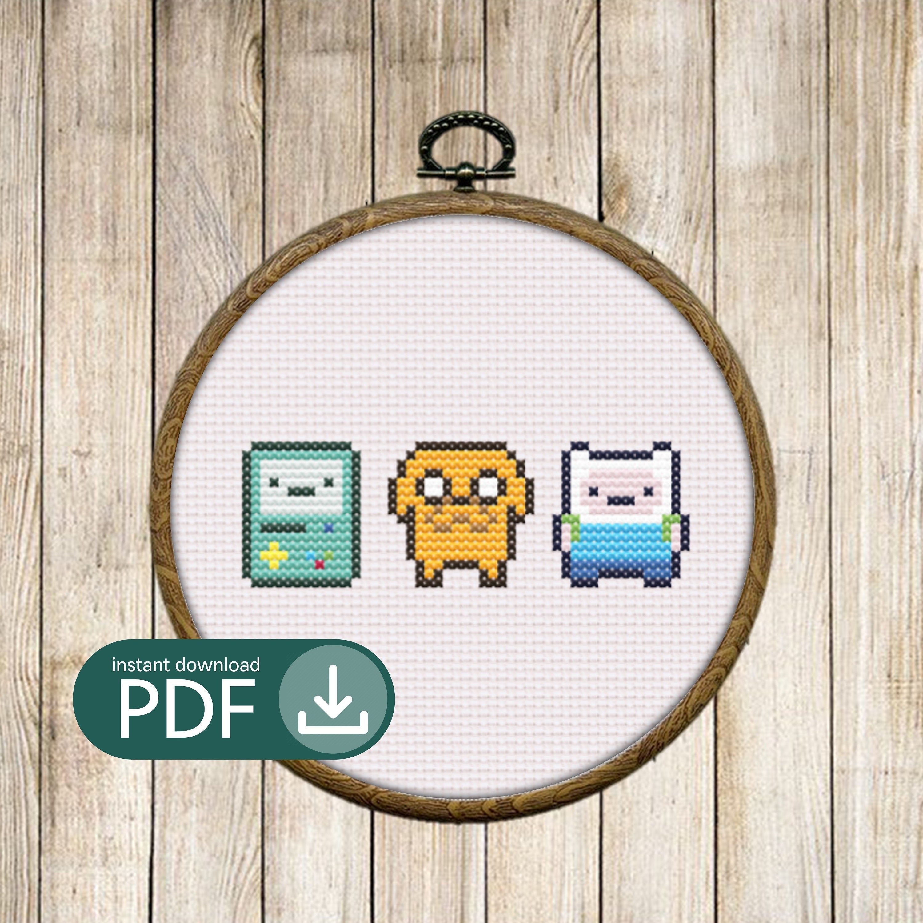 Adventure Time Finn BMO Jake - PDF Cross Stitch Pattern Instant ...