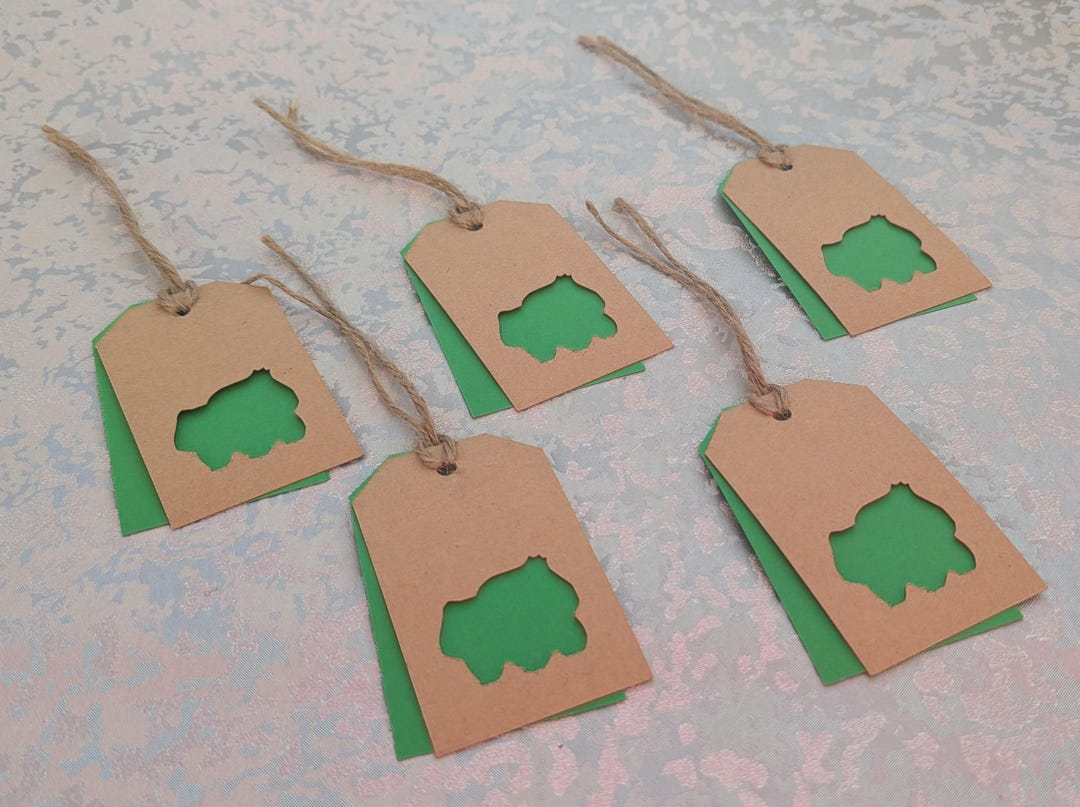 Bulbasaur Pokemon Gen 1 Starter Silhouette Kraft Paper Gift Tags 5 Pack ...