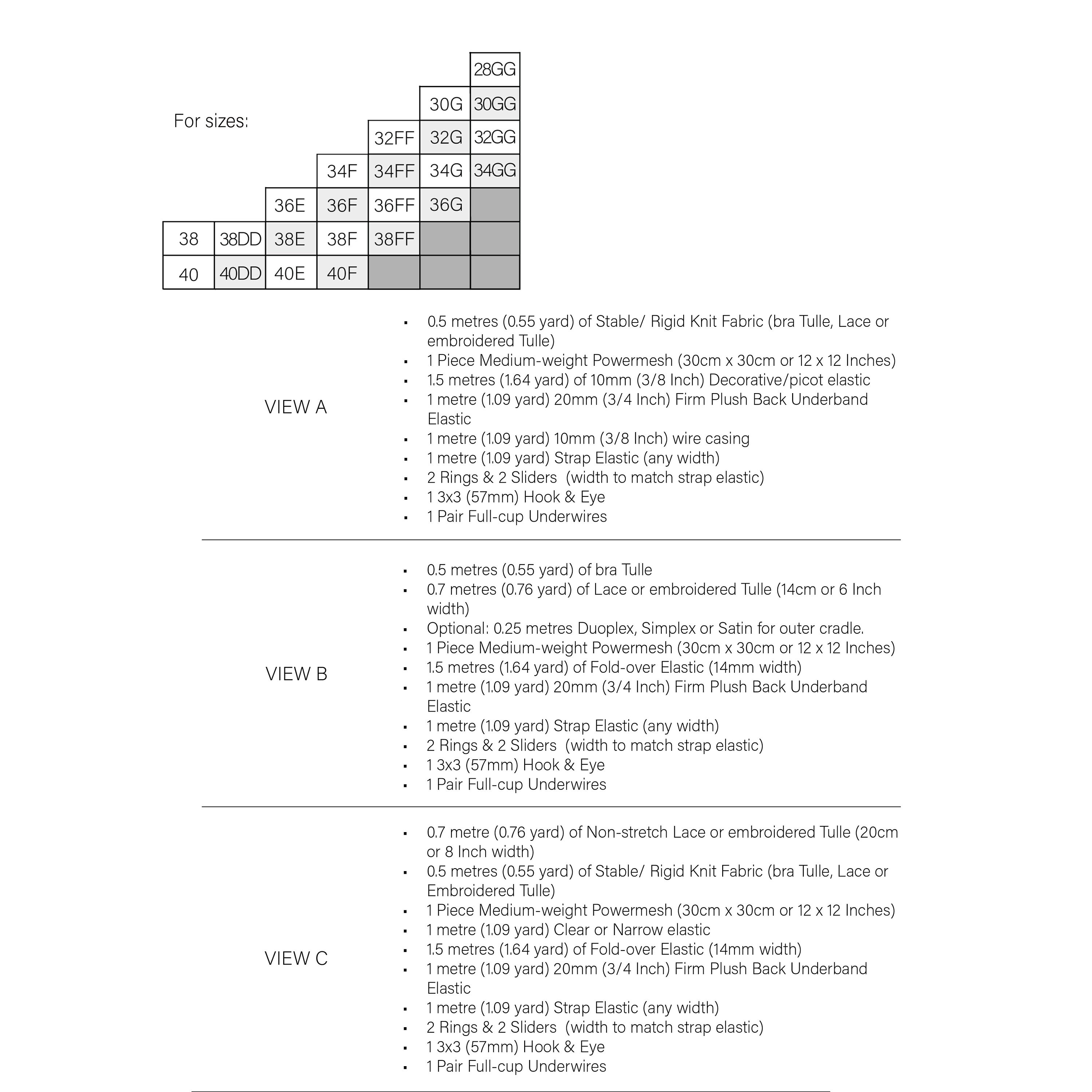 PDF Sewing Pattern Chelsea Bra Sizes DD GG Full-cup - Etsy