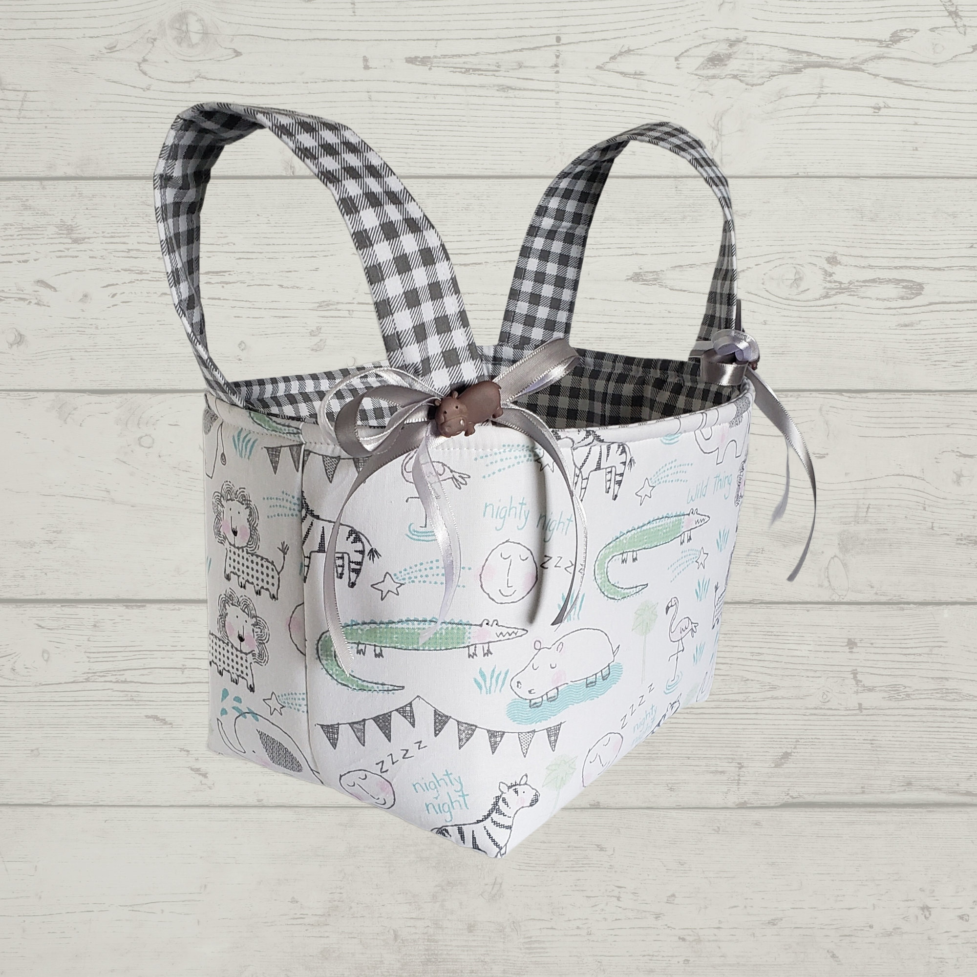 Safari Themed Zoo Animal Fabric Basket Nursery Decor Book - Etsy