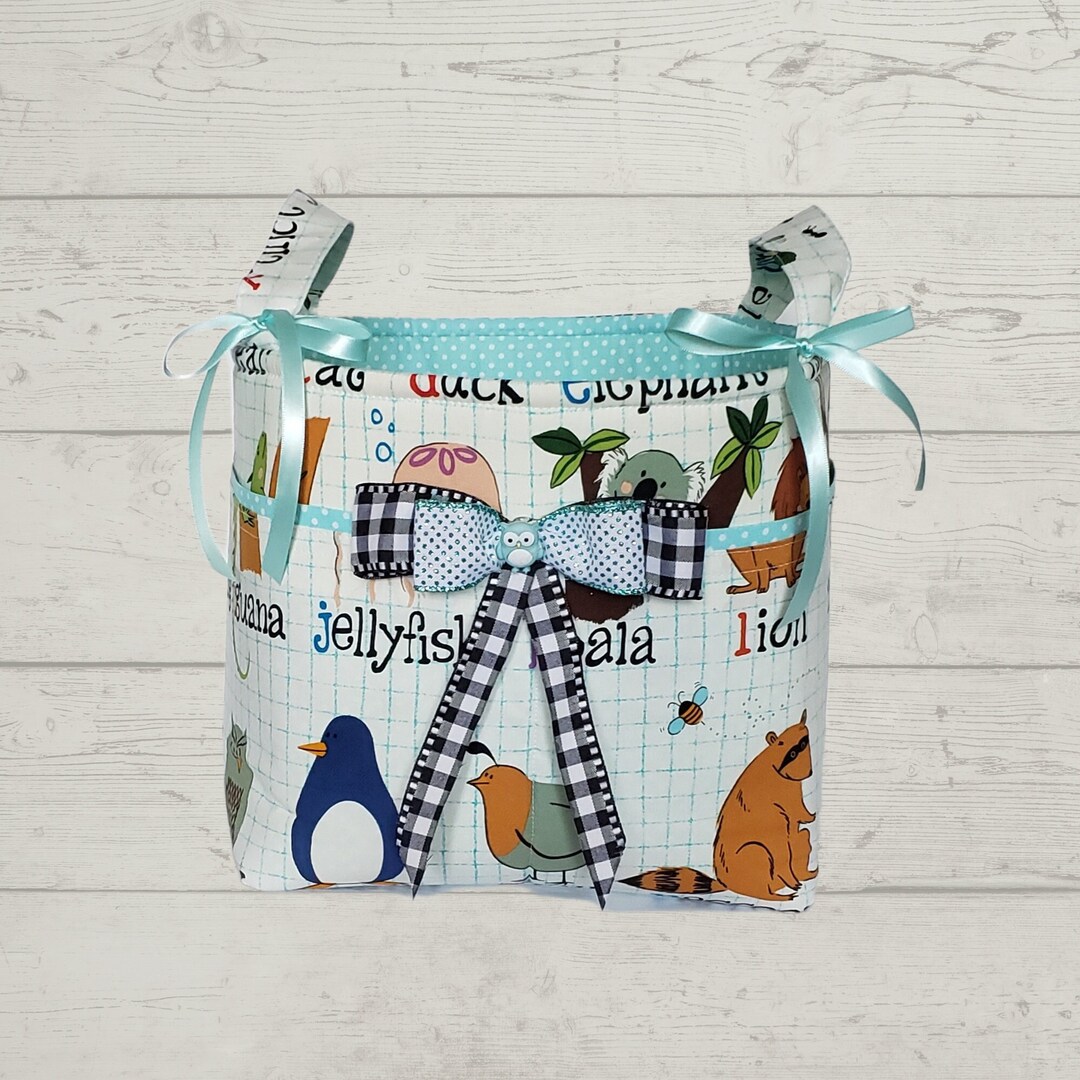 ABC Animal, Fabric Basket, Baby Shower Basket, Baby Gift, ABC Nursery ...