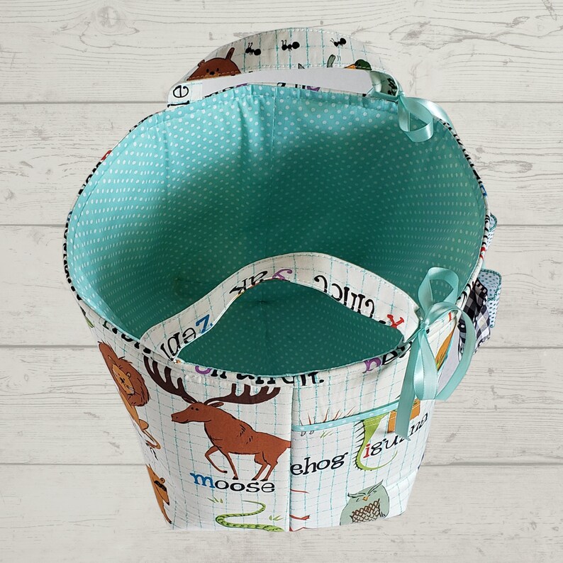 ABC Animal, Fabric Basket, Baby Shower Basket, Baby Gift, ABC Nursery ...