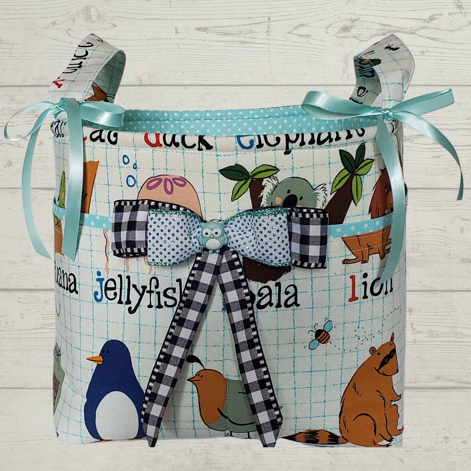 ABC Animal Fabric Basket Baby Shower Basket Baby Gift ABC - Etsy