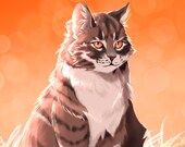 A4 Cat Portrait Print Original Style - Etsy