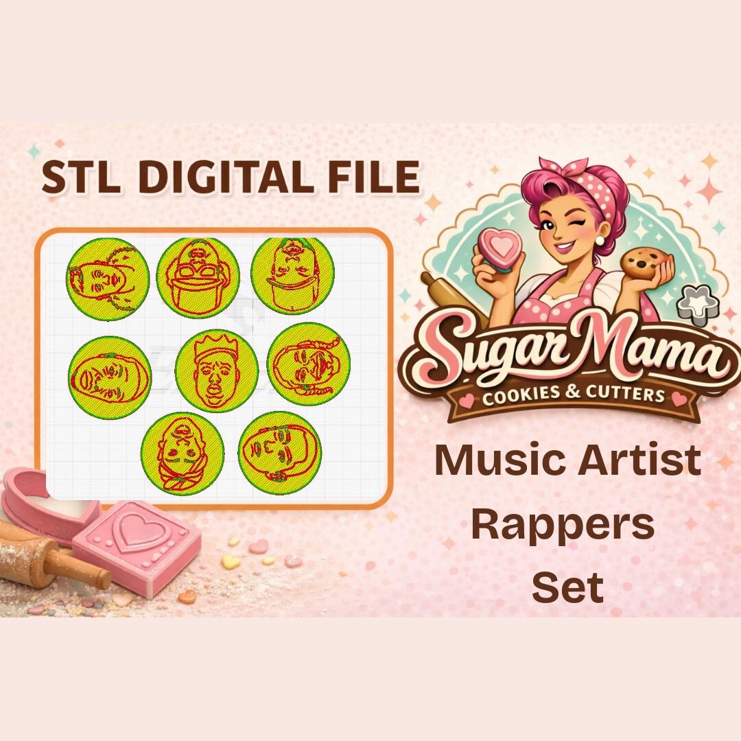Digital STL Files Cookie Cutters & Stamps - Music Rappers - Etsy