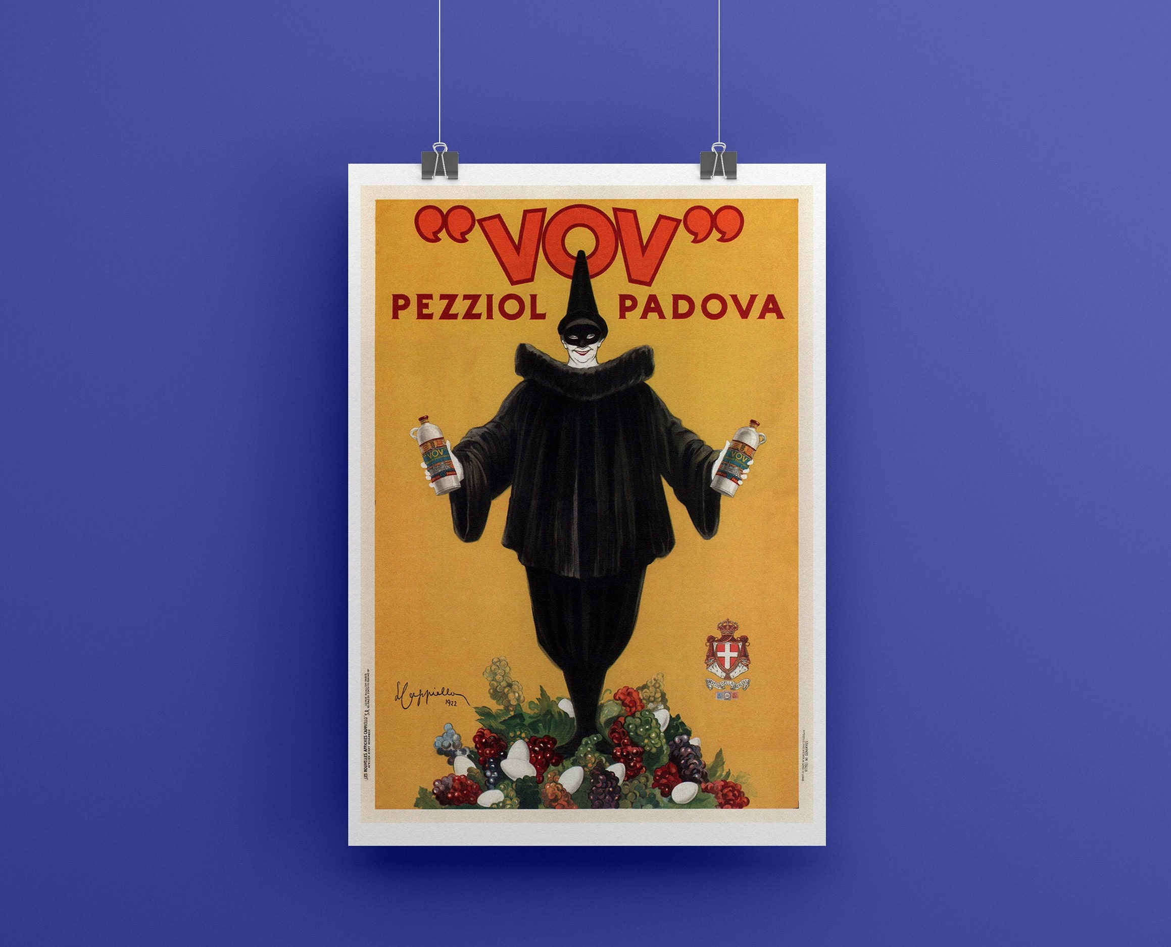 Vintage Italian Art Deco, VOV Pezziol Padova Ad Poster - Etsy