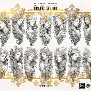 70 Greek Tattoo V.2 Brushstamp Procreate - Etsy