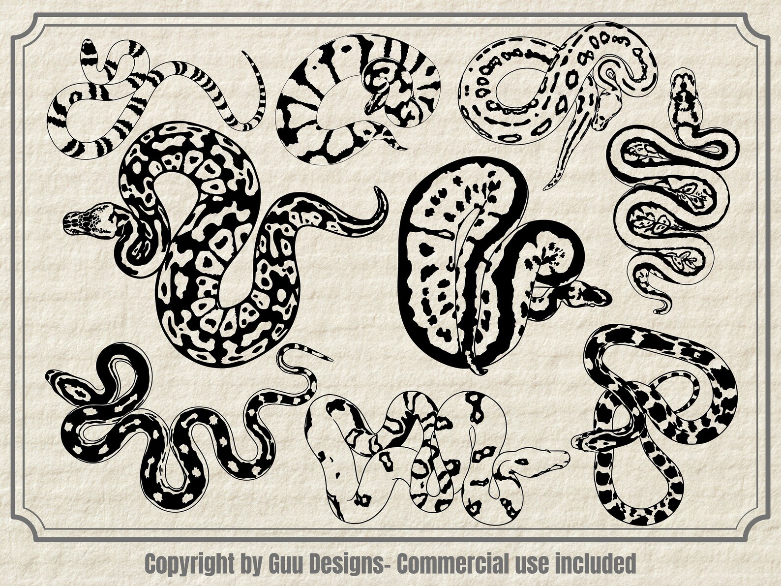 Snake SVG, Snake Stencils, Snake Skin, Snake Sticker, Snake Tattoo ...