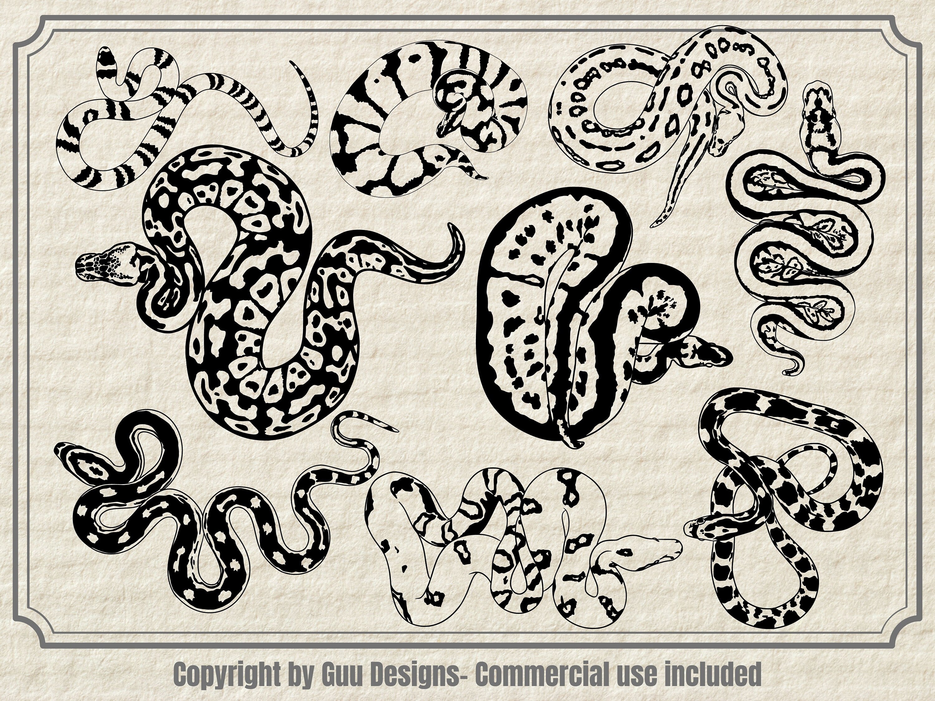 Snake SVG, Snake Stencils, Snake Skin, Snake Sticker, Snake Tattoo ...