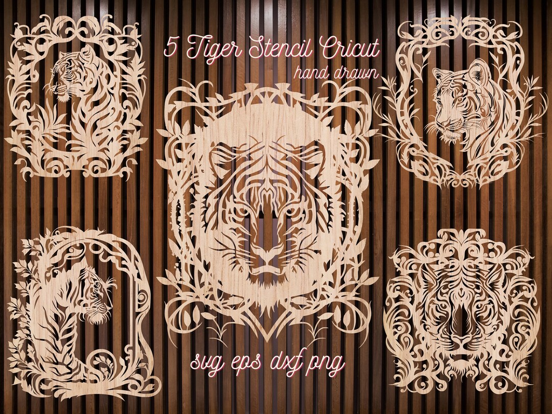 5 Design Tiger Laser Cricut V.3 - Etsy