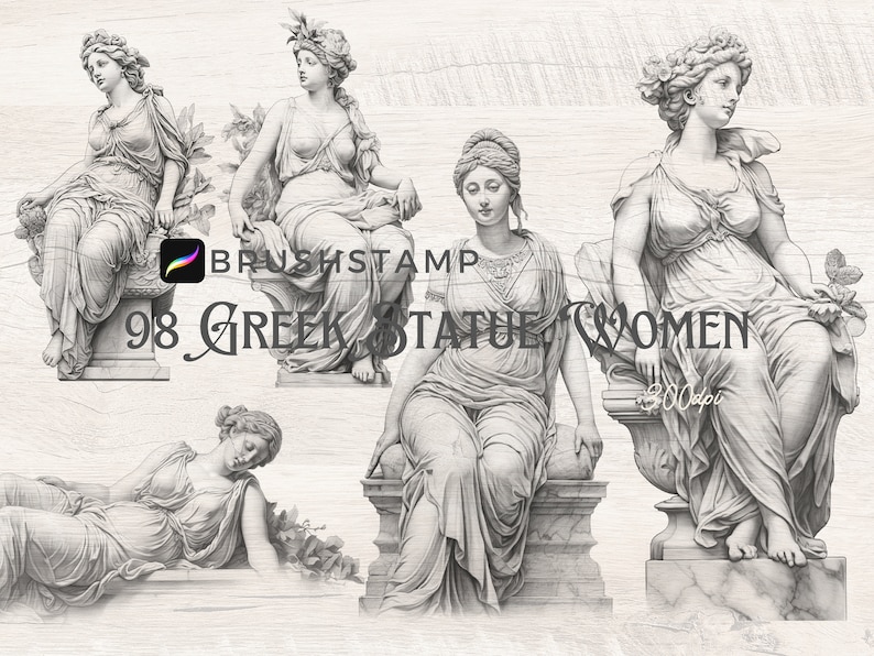 98 Greek Statues Women Brushstamp Procreate - Etsy