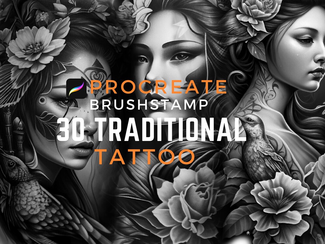 30 Neo Traditional Tattoo Brushstamp Procreate - Etsy