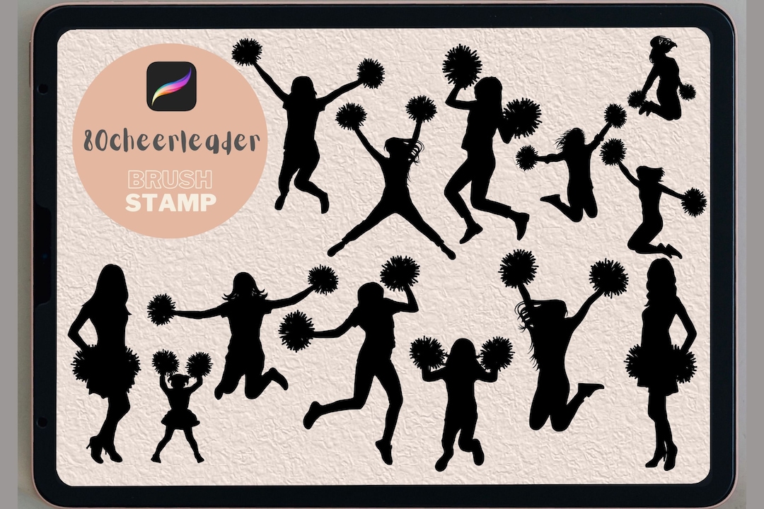 Procreate Stamps, Procreate Stamps, Cheerleader Sticker, Cheerleading ...