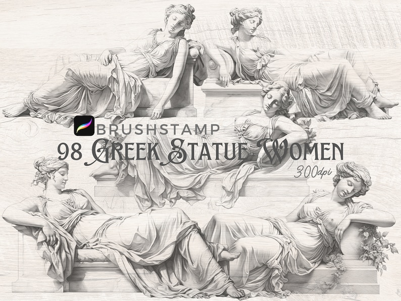 98 Greek Statues Women Brushstamp Procreate - Etsy