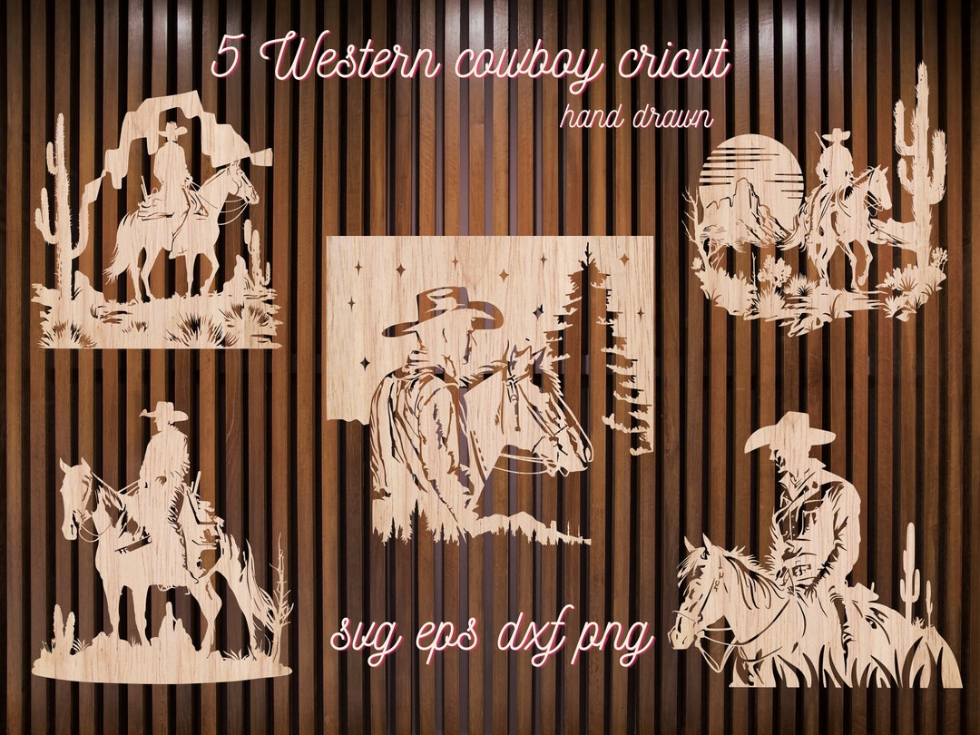 5 Design Western Cowboy Cricut V3 - Etsy