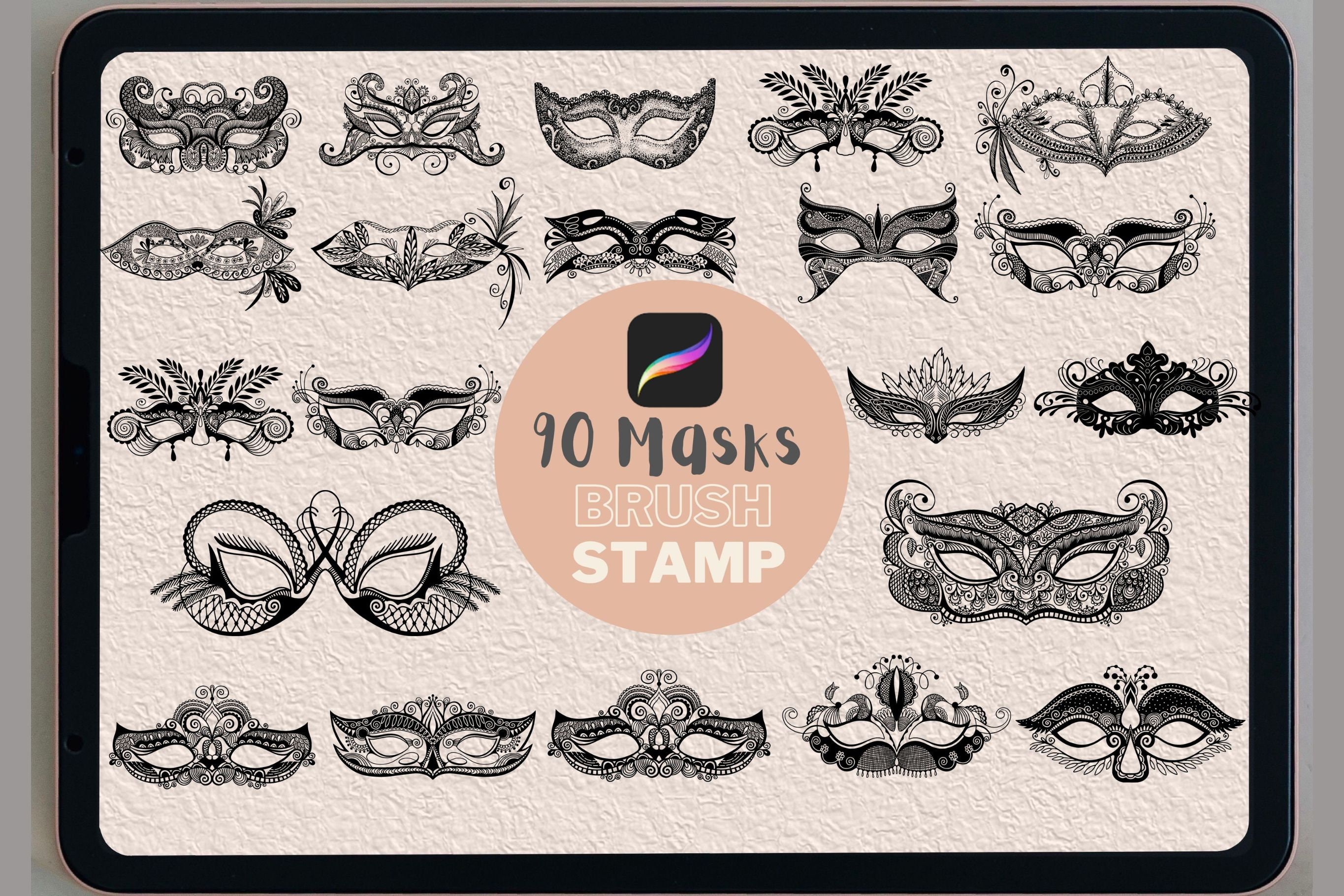 Procreate Stamps, Masquerade Mask, Masquerade Mask SVG, Masquerade Mask ...
