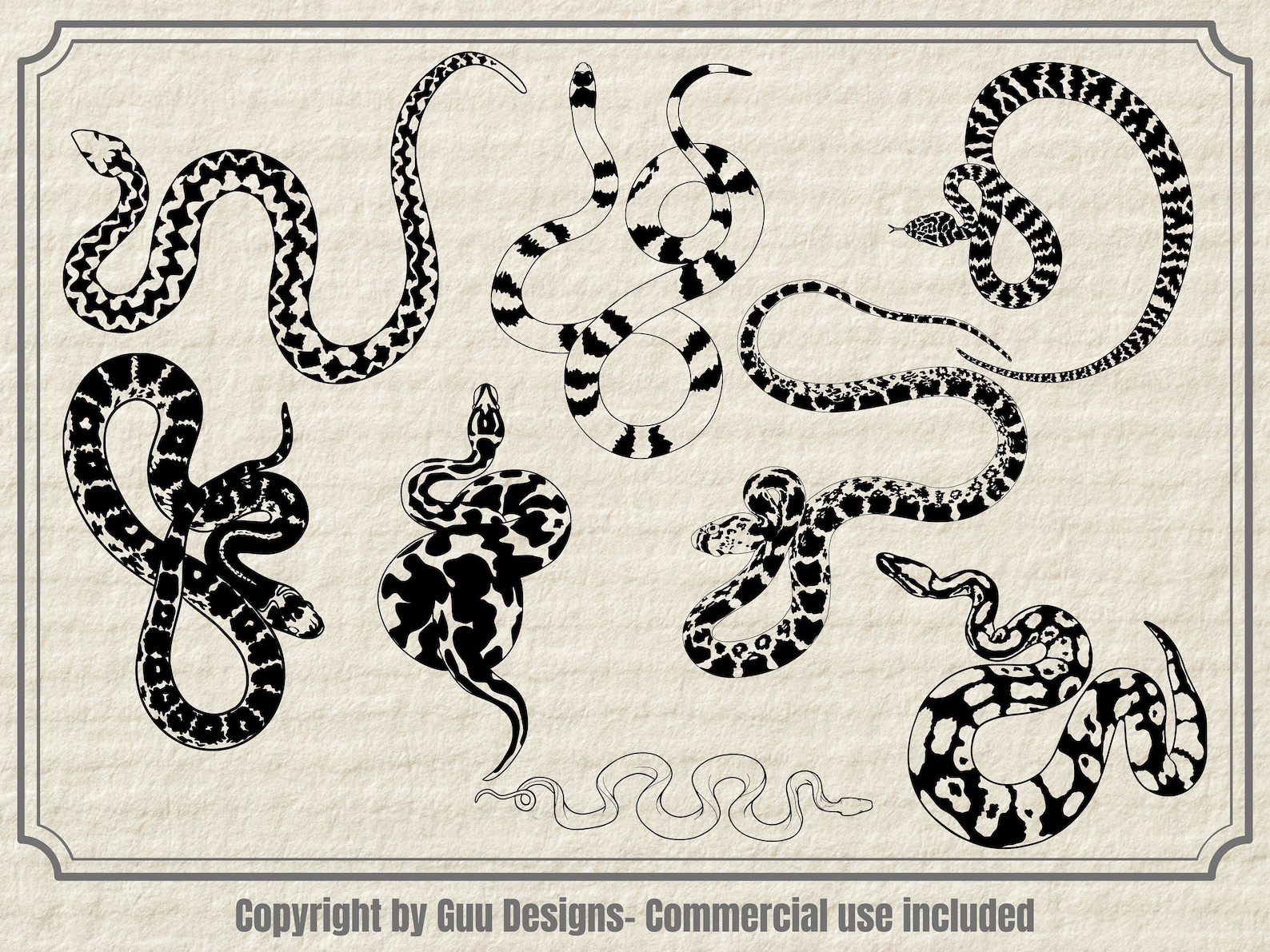 Snake SVG, Snake Stencils, Snake Skin, Snake Sticker, Snake Tattoo ...