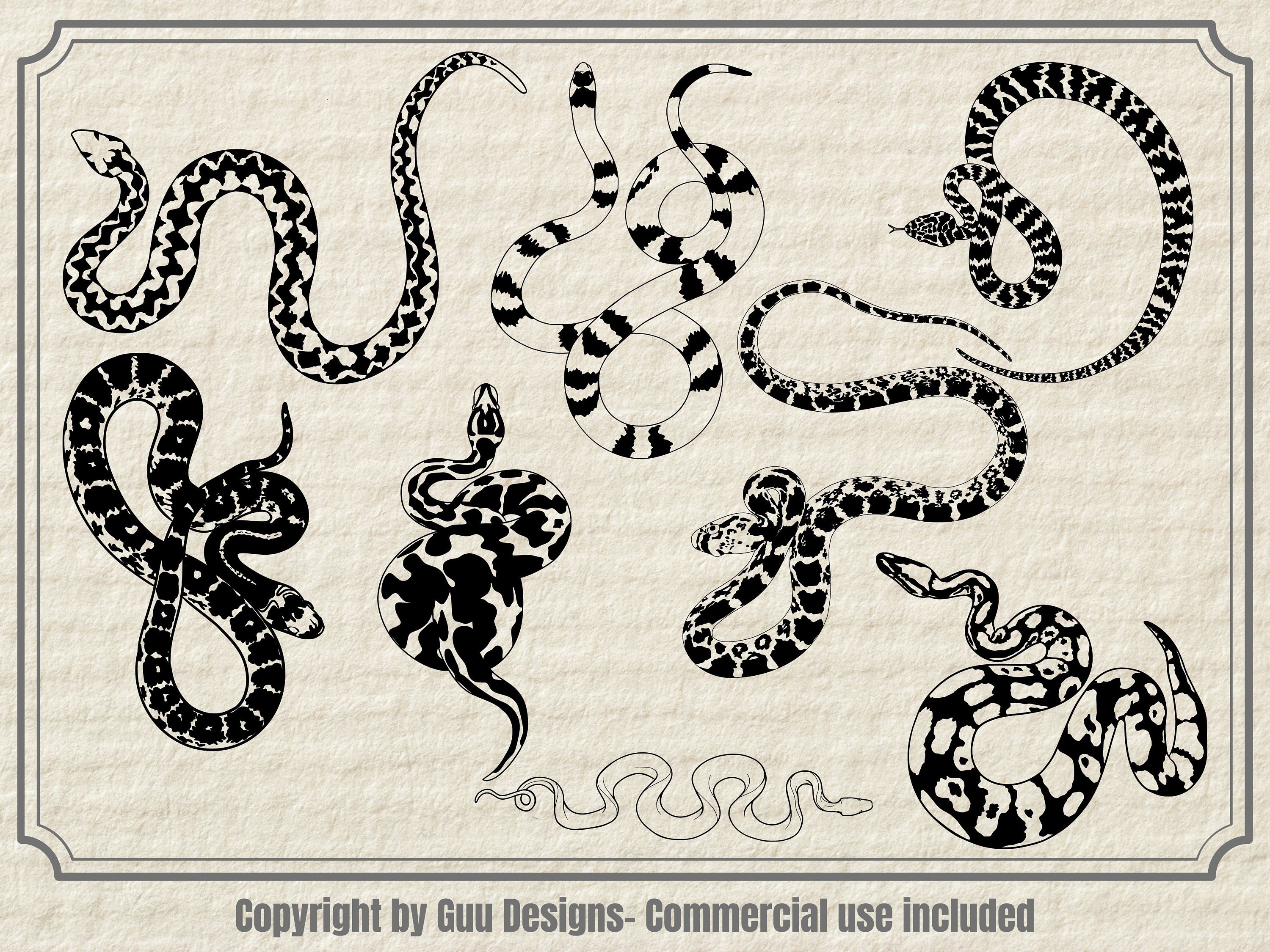 Snake SVG, Snake Stencils, Snake Skin, Snake Sticker, Snake Tattoo ...