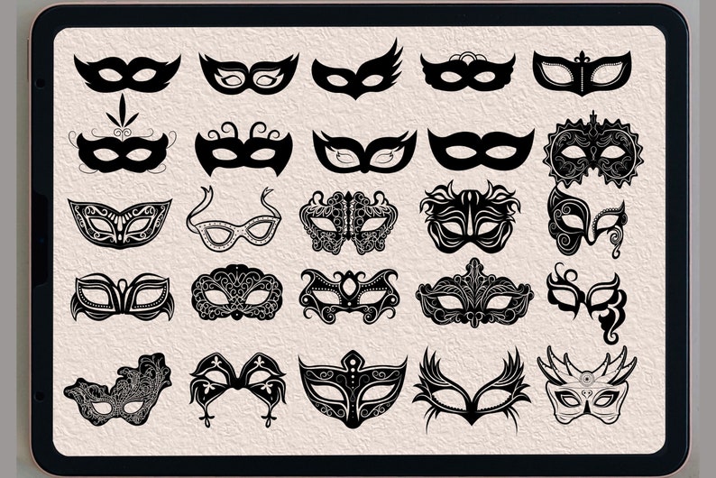 Procreate Stamps, Masquerade Mask, Masquerade Mask SVG, Masquerade Mask ...