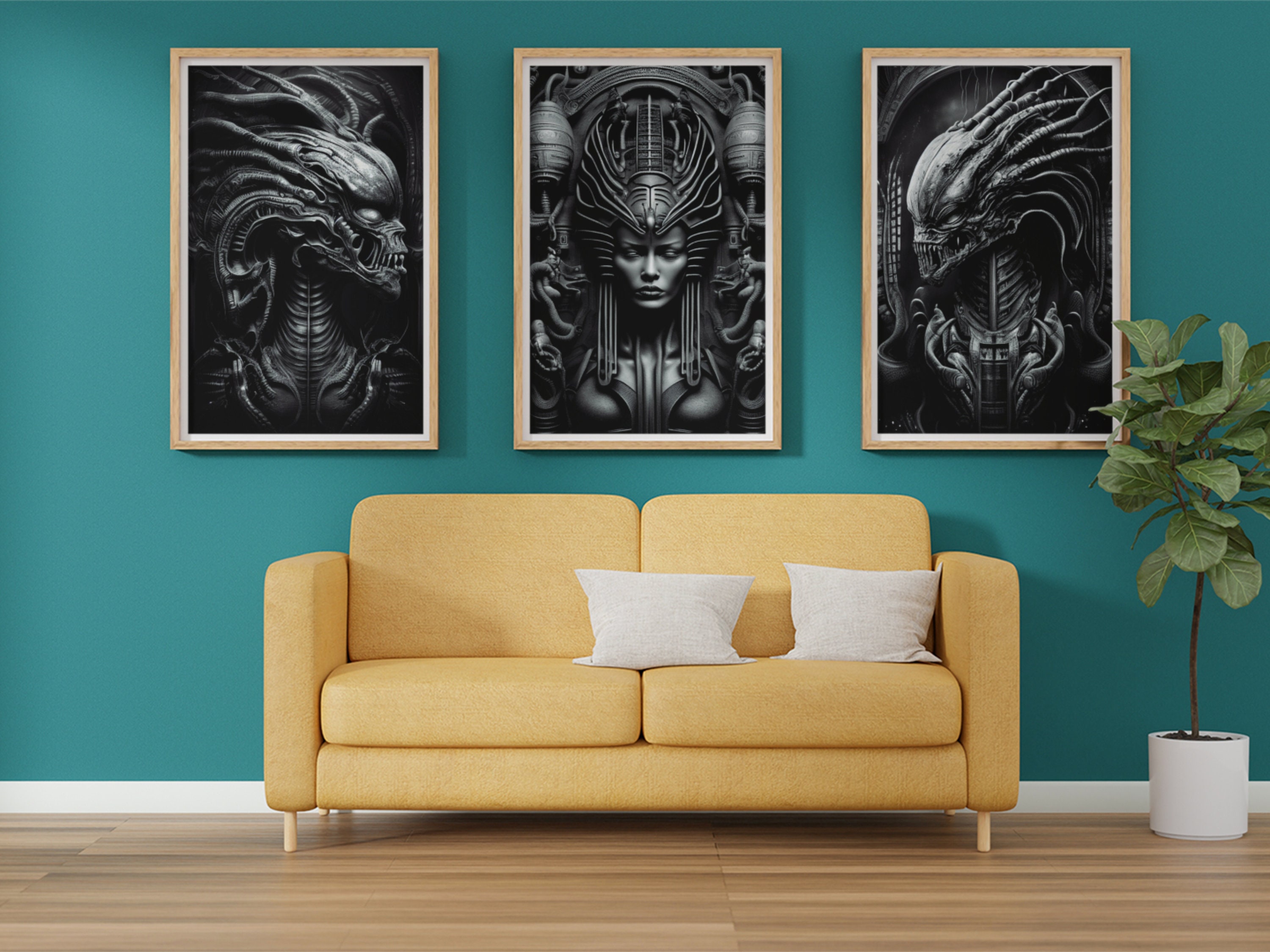 Giger Wall Art Giger Art Print Set of 3 Wall Art Giger - Etsy