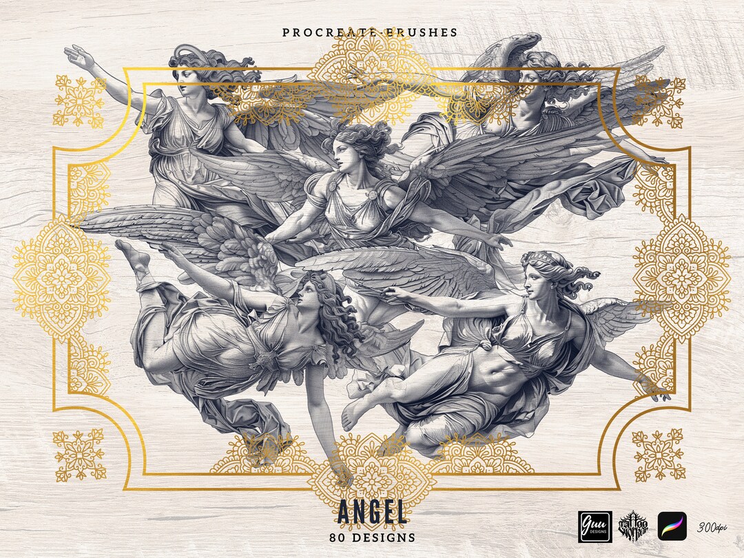 80 Angels Designs Brushstamp Procreate - Etsy