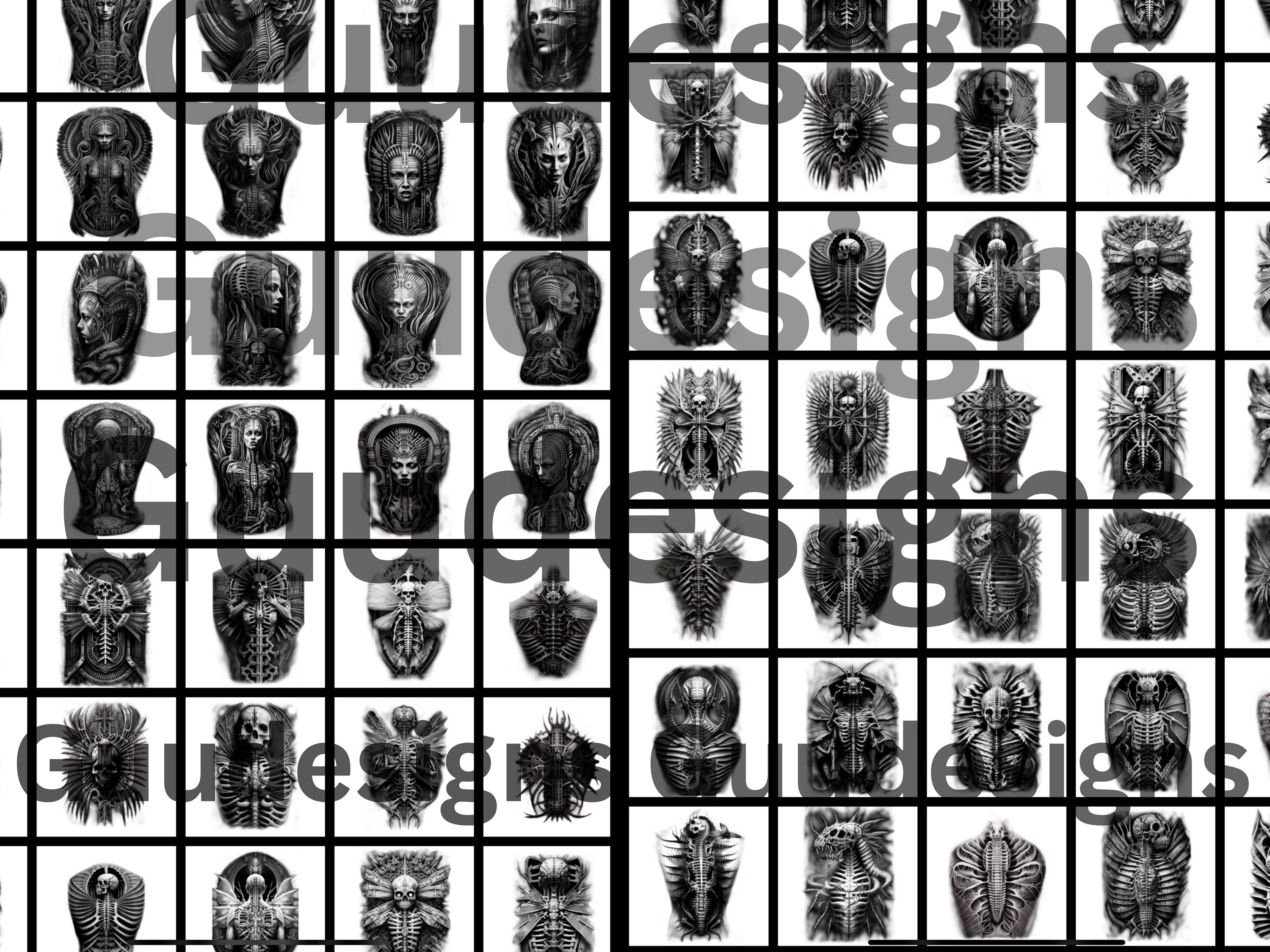 60 Gothic Tattoo Giger Brushstamp Procreate - Etsy