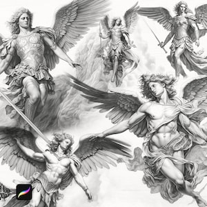 160 Archangel Michael and the Angels Tattoo Designs Brushstamp ...
