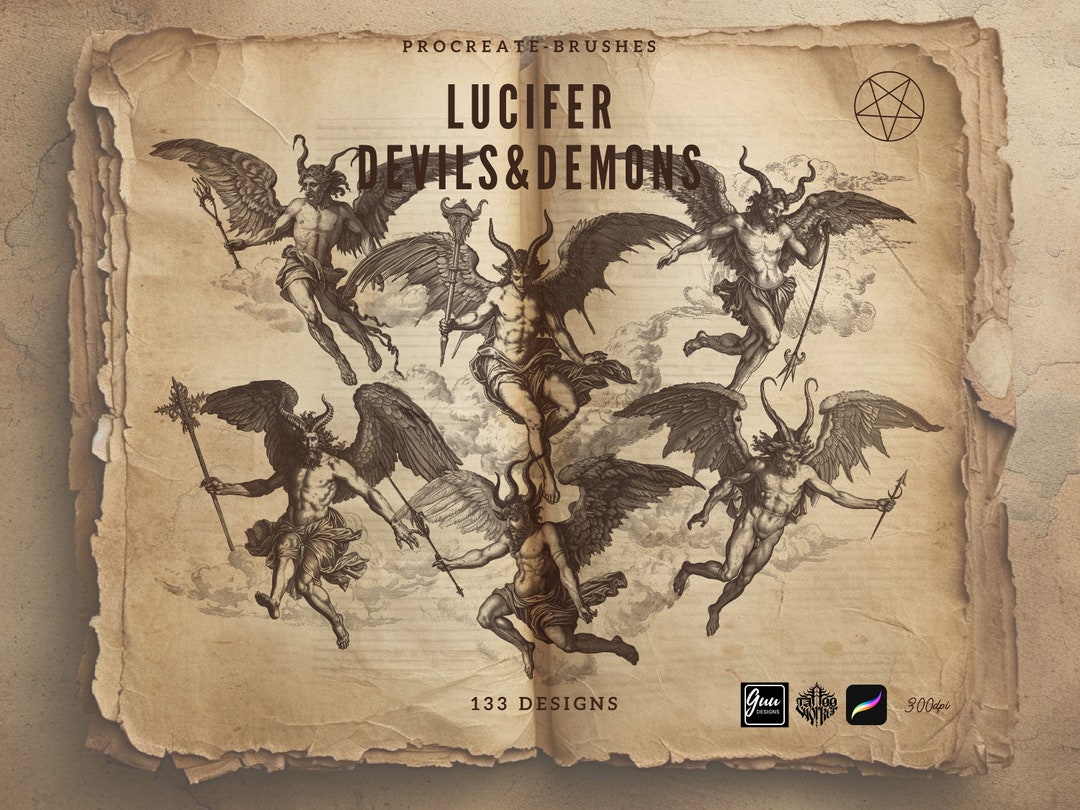 Lucifer,demons, Devil Brushstamp Procreate 133 Tattoo Designs - Etsy