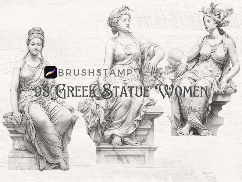 98 Greek Statues Women Brushstamp Procreate - Etsy