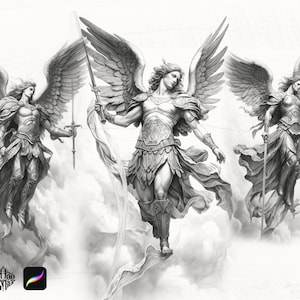 160 Archangel Michael and the Angels Tattoo Designs Brushstamp ...