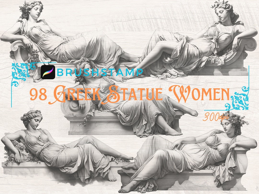98 Greek Statues Women Brushstamp Procreate - Etsy
