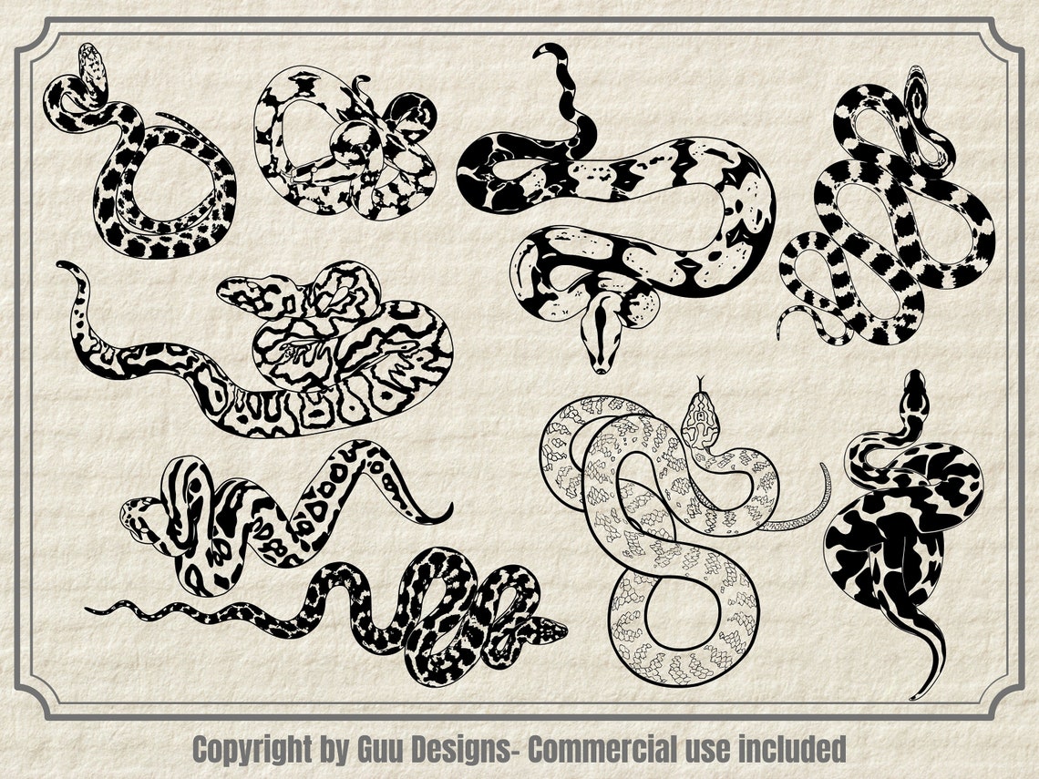 Snake SVG, Snake Stencils, Snake Skin, Snake Sticker, Snake Tattoo ...