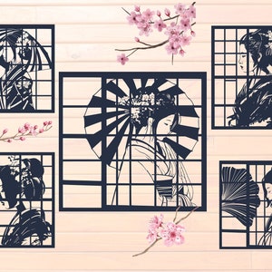10 Design Geisha Stencil Cricut - Etsy