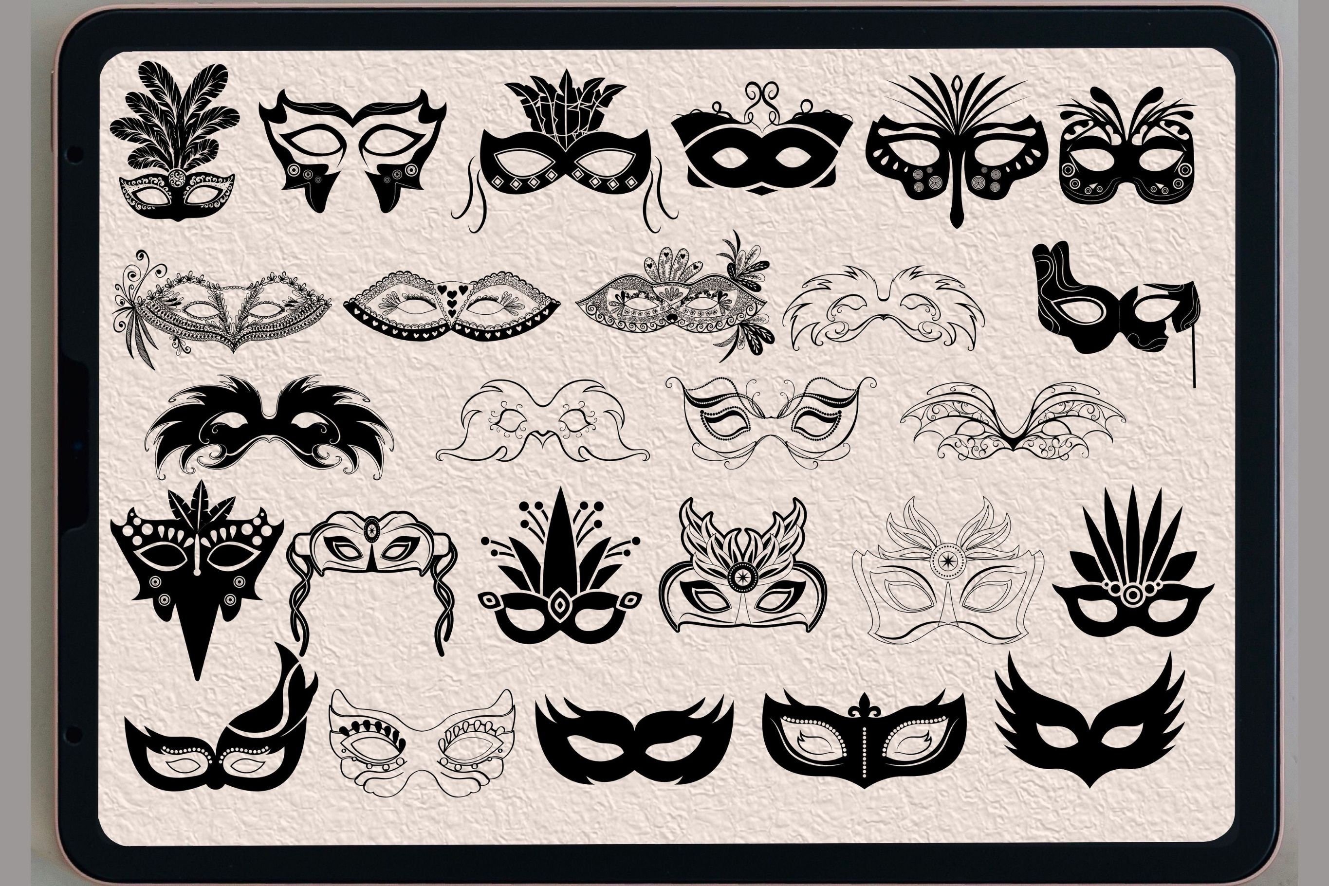 Procreate Stamps, Masquerade Mask, Masquerade Mask SVG, Masquerade Mask ...