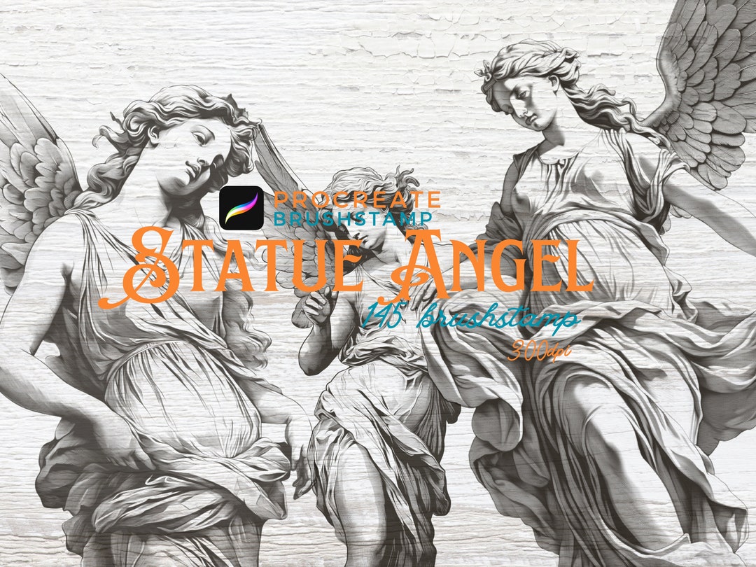 145 Angel Statues Tattoo Brushstamp Procreate - Etsy