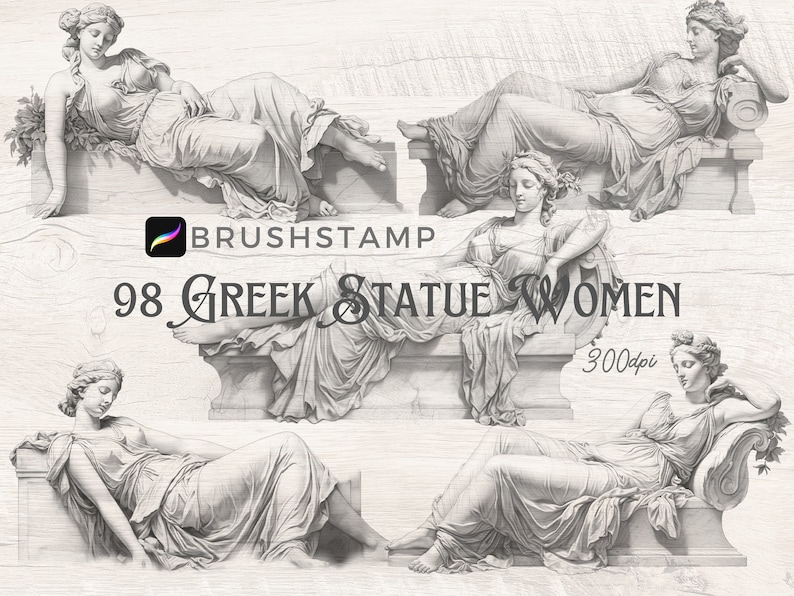 98 Greek Statues Women Brushstamp Procreate - Etsy
