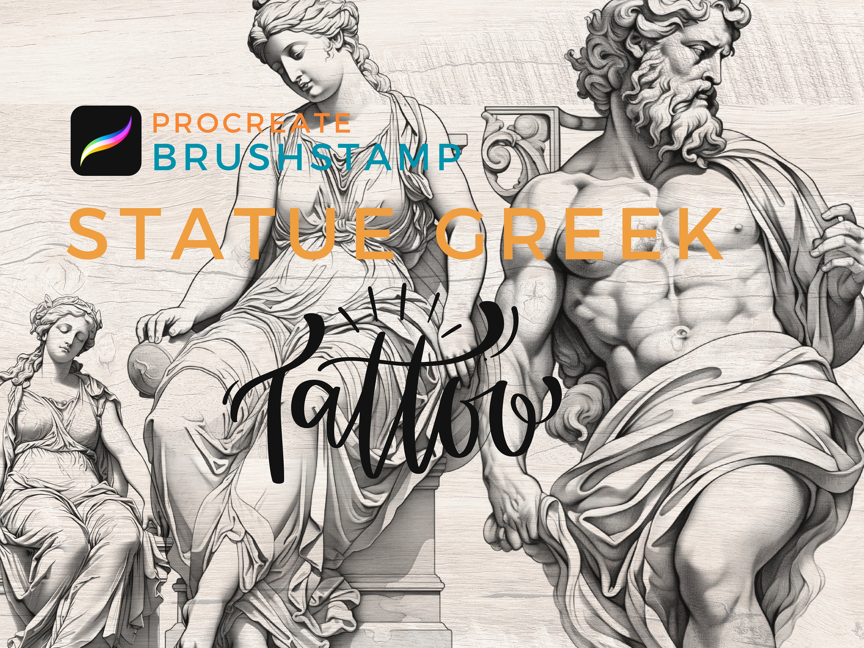 67 Greek Statues Tattoo Brushstamp Procreate - Etsy