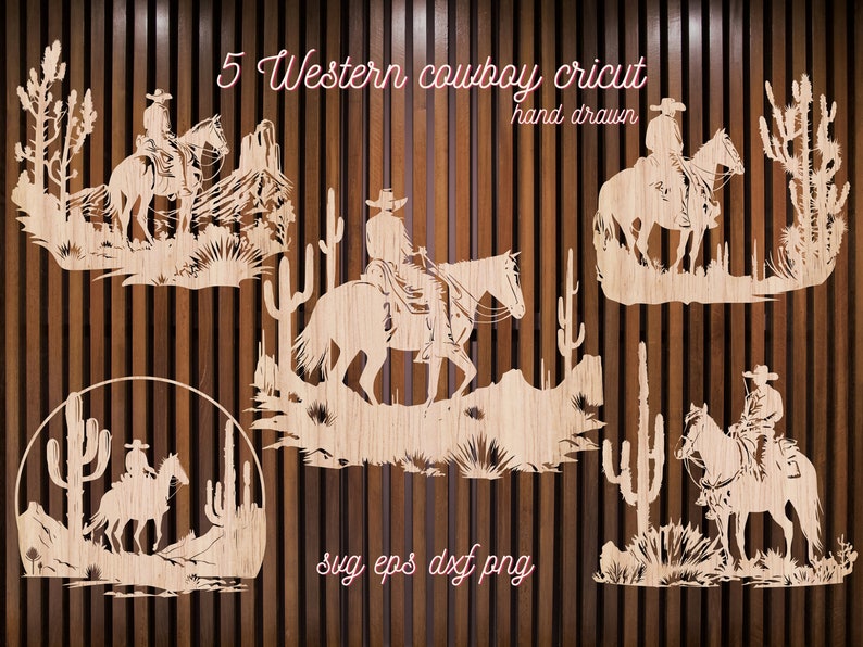 5 Design Western Cowboy Cricut - Etsy