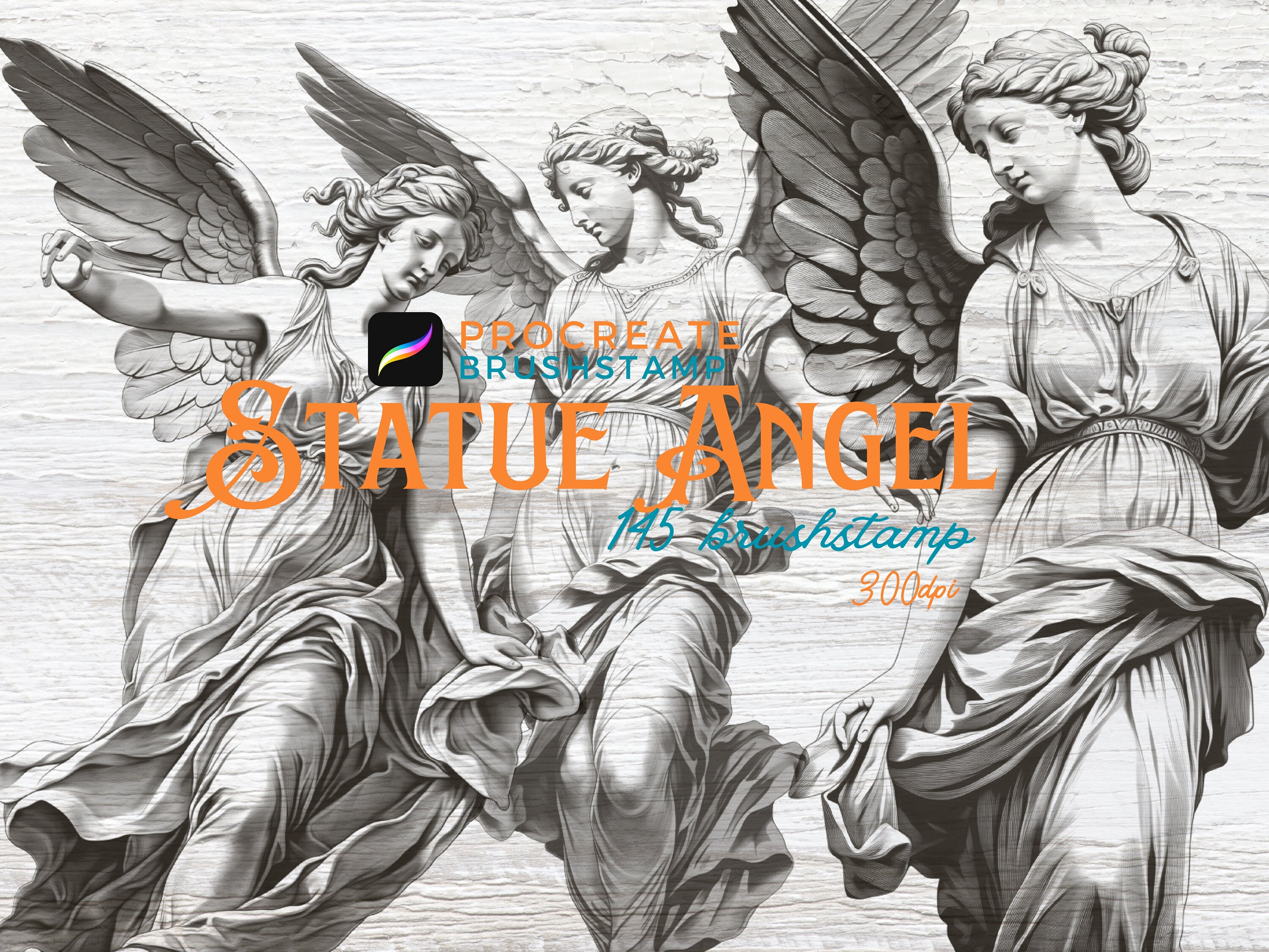 145 Angel Statues Tattoo Brushstamp Procreate - Etsy