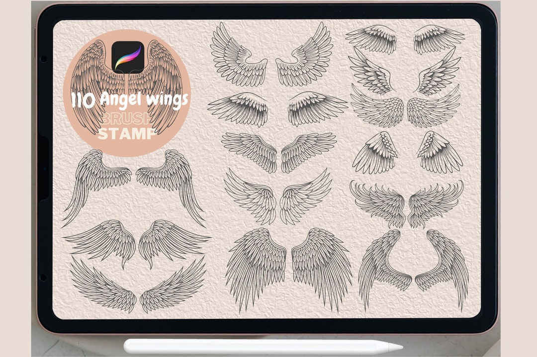 110 Angel Wing Procreate Stamps - Etsy
