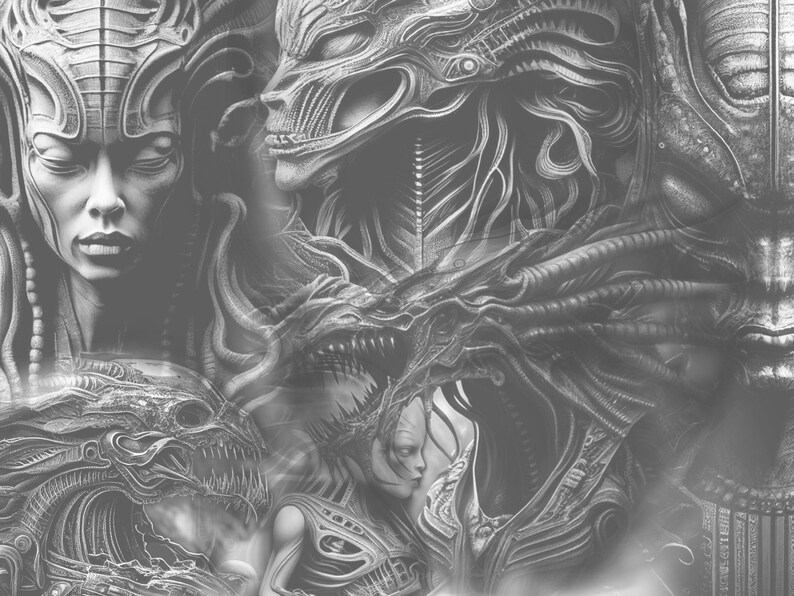 40 Giger Tattoo Giger Brushstamp Procreate - Etsy