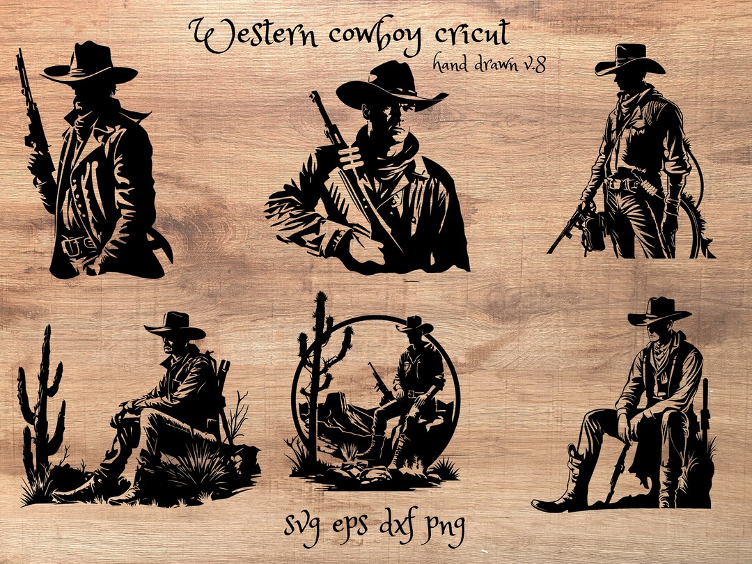 6 Design Western Cowboy Cricut V8 - Etsy