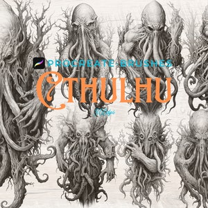 Cthulhu Brushstamp Procreate 128 Cthulhu Tattoo - Etsy
