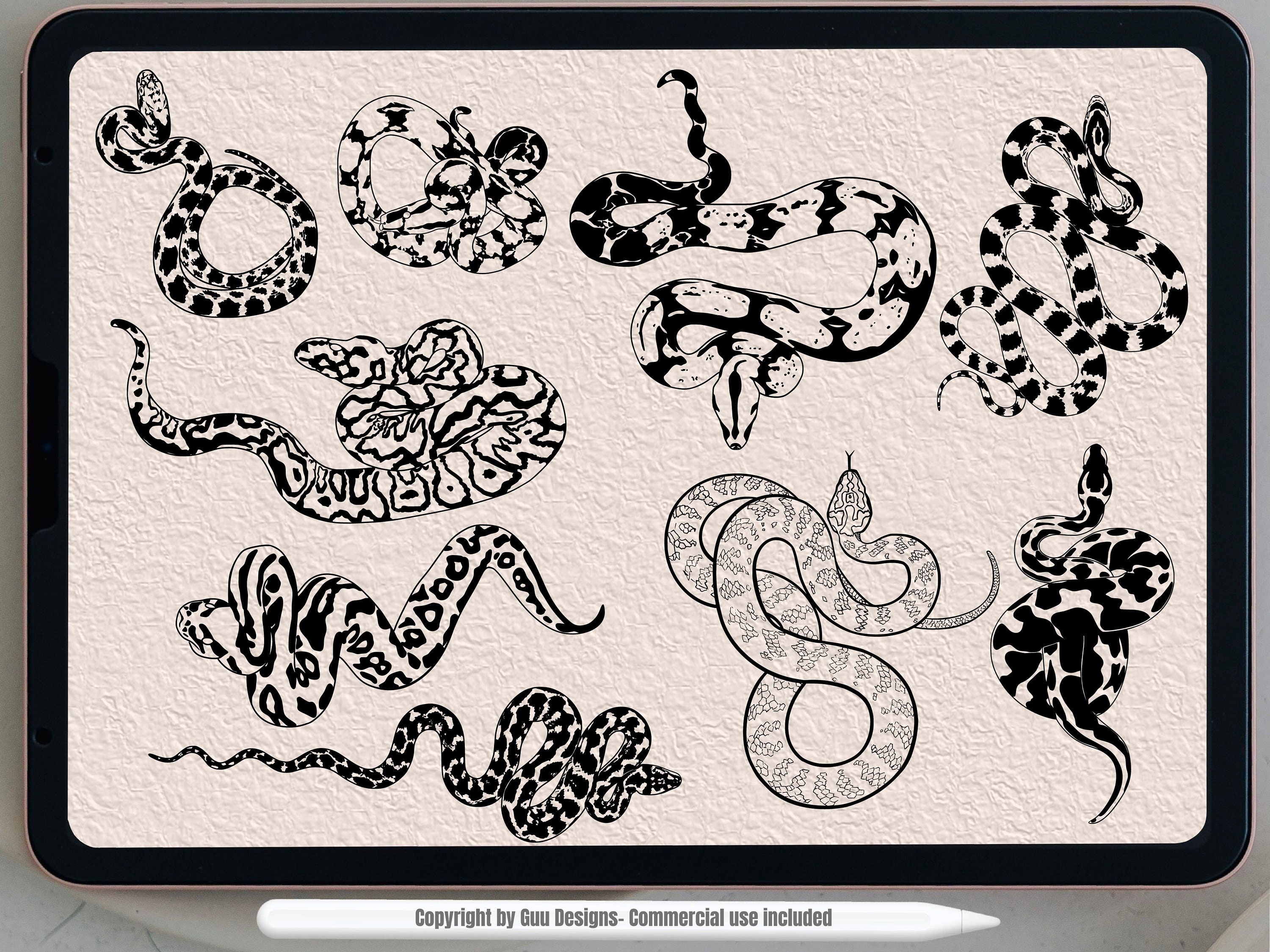 Snake SVG, Snake Stamps, Snake Skin, Snake Sticker, Snake Tattoo ...