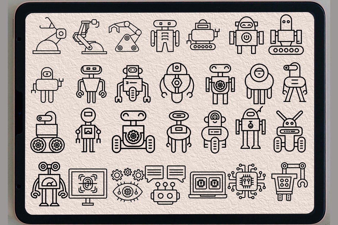 Clipart, Robot Stamp, Robot Stickers, Robot Stickers, Robot Stamp ...