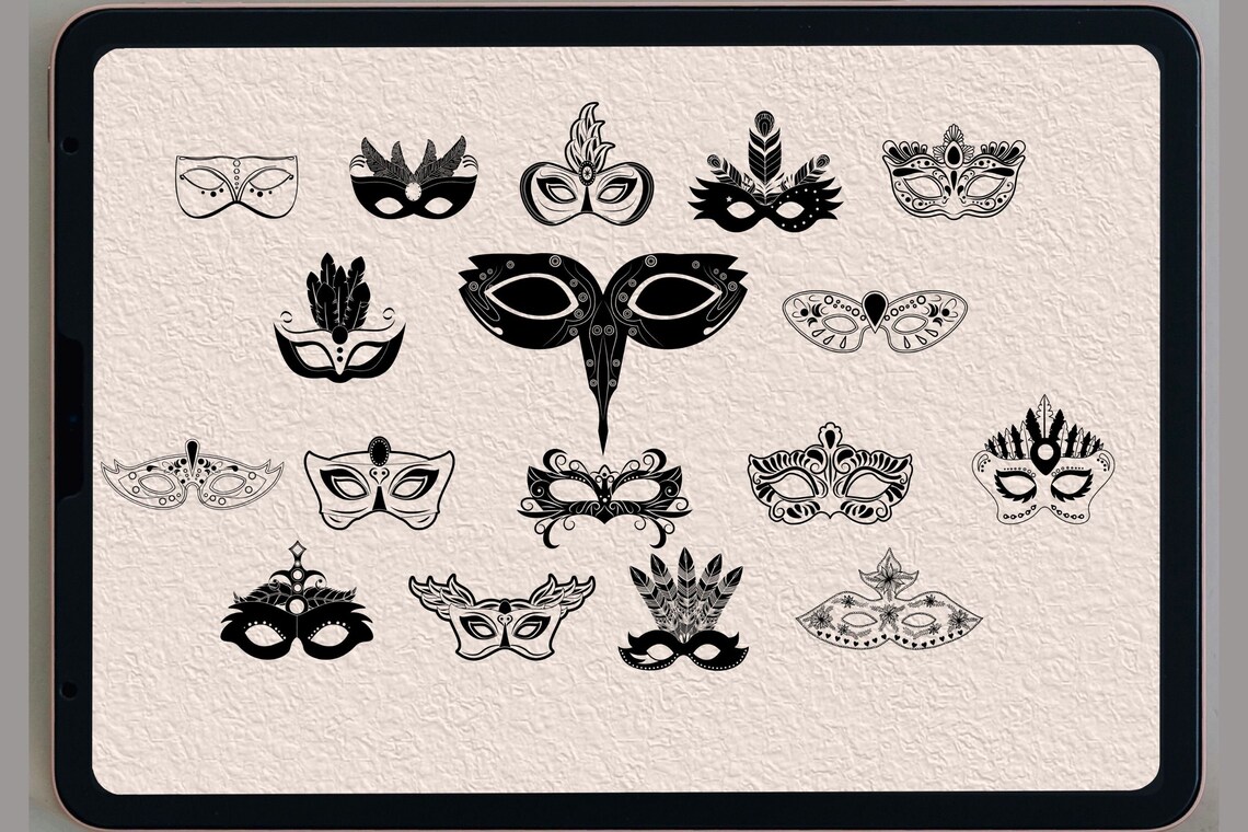 Procreate Stamps, Masquerade Mask, Masquerade Mask SVG, Masquerade Mask ...
