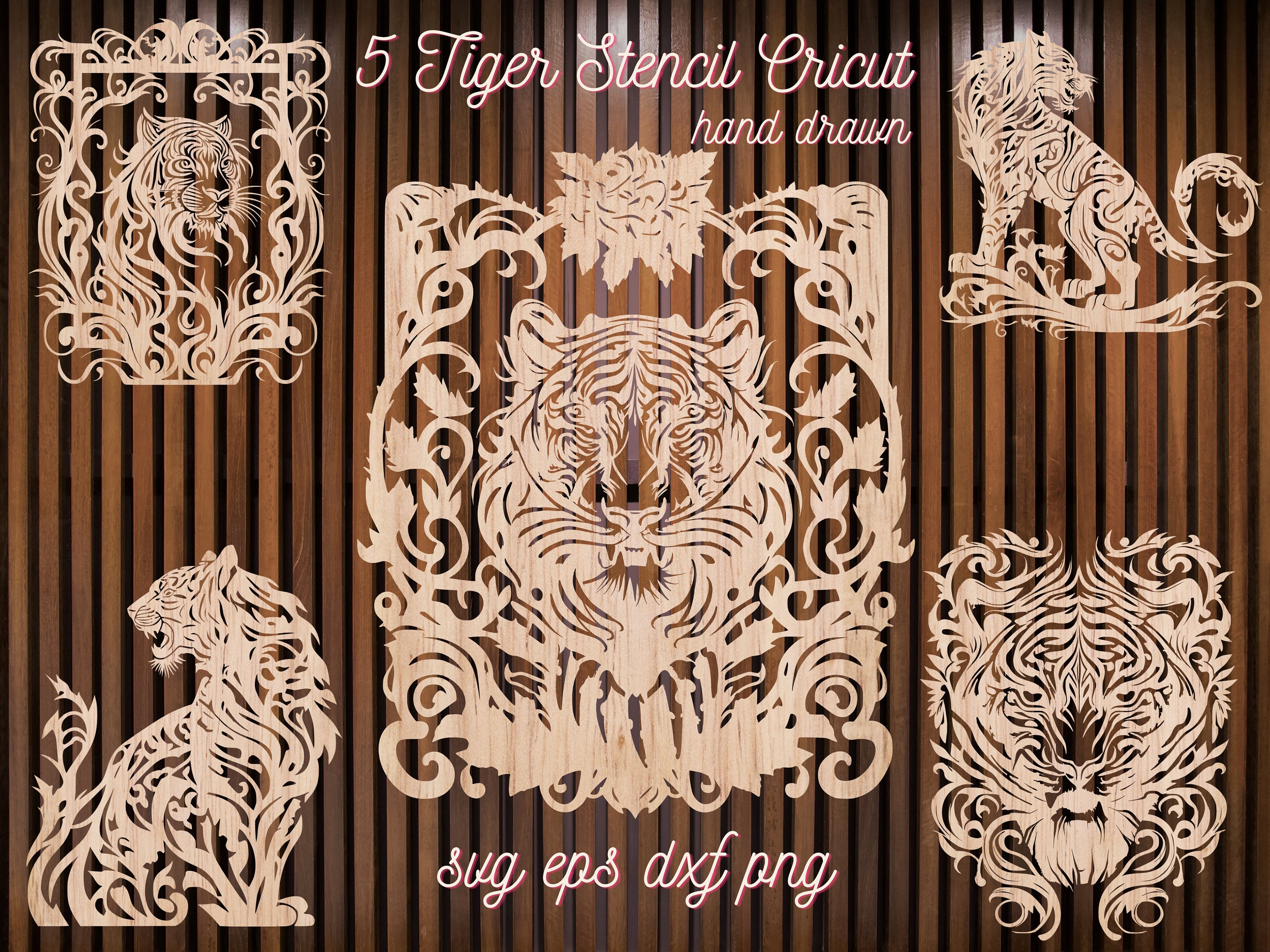 5 Design Tiger Laser Cricut - Etsy