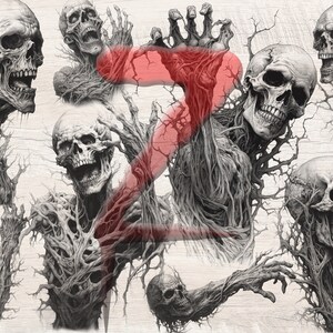 142 Skull, Horror, Zombies, Tree Roots Brushstamp Procreate - Etsy