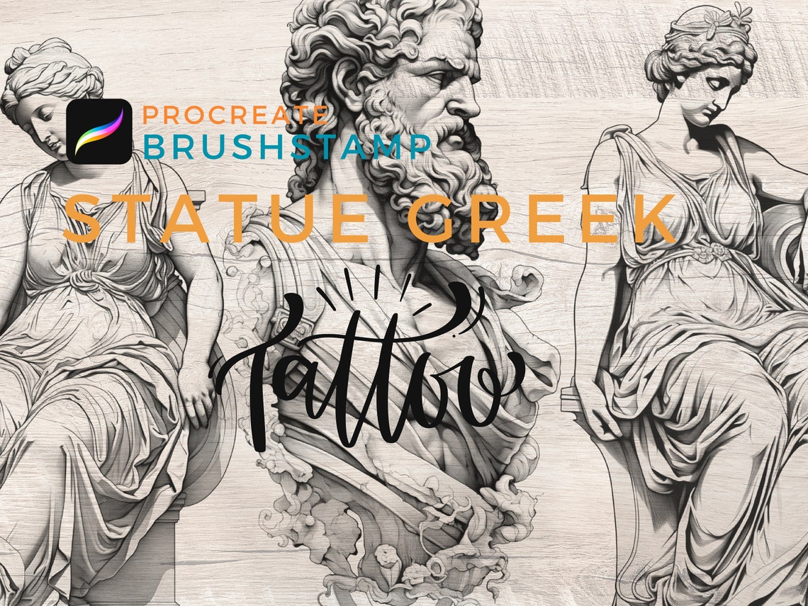 67 Greek Statues Tattoo Brushstamp Procreate - Etsy