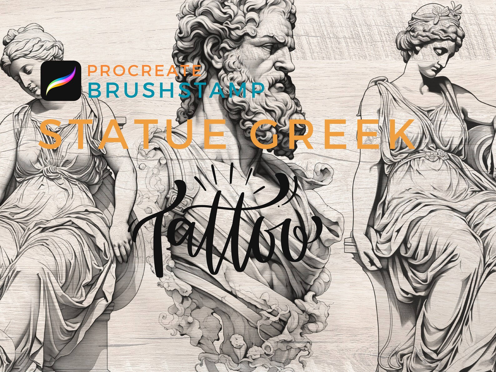 67 Greek Statues Tattoo Brushstamp Procreate - Etsy